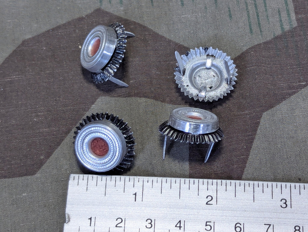Original Wehrmacht Officers Visor Tri-Color Cockade in Aluminum