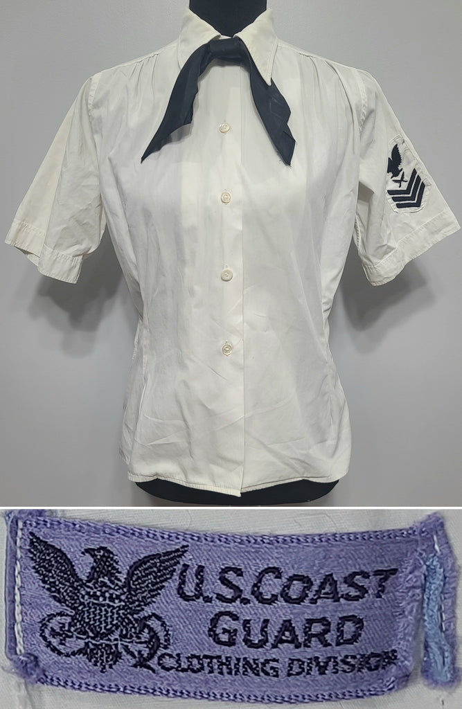 SPARS Coast Guard White Blouse Short Sleeve & Tie (B-40" W-34")