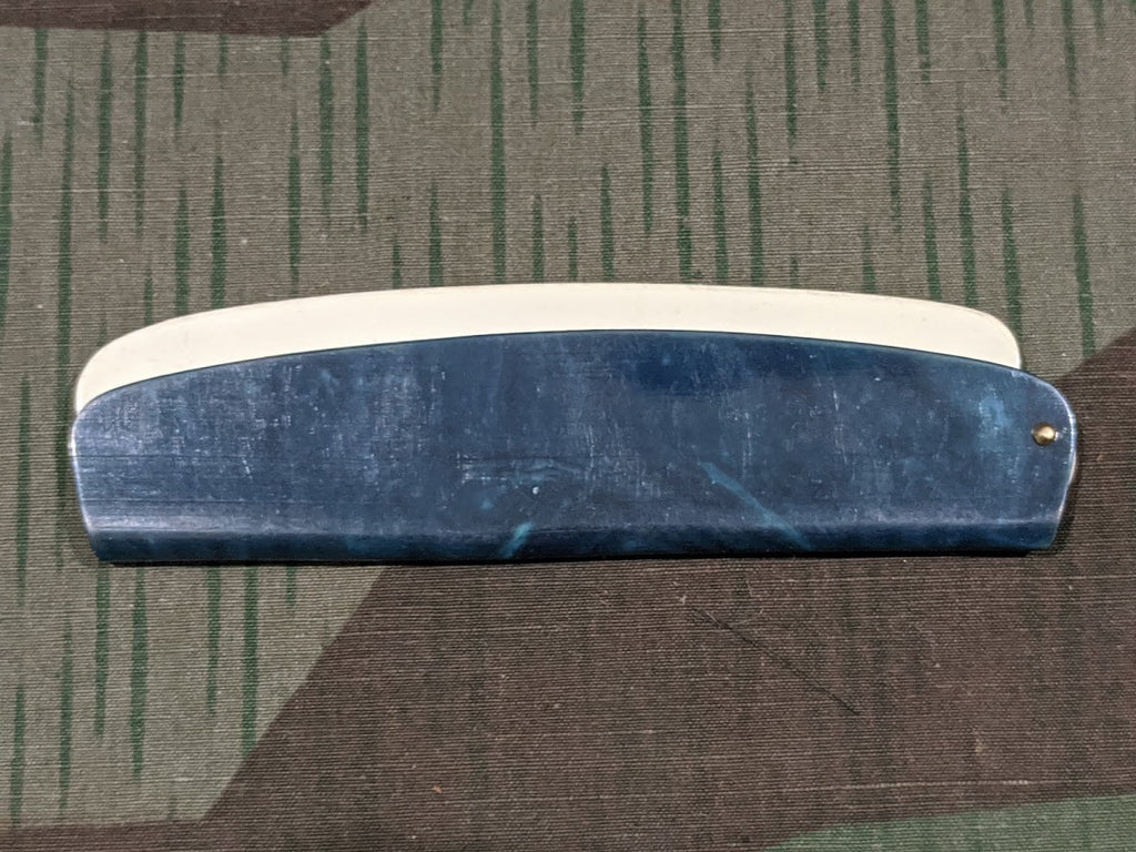 Blue White Celluloid Folding Comb
