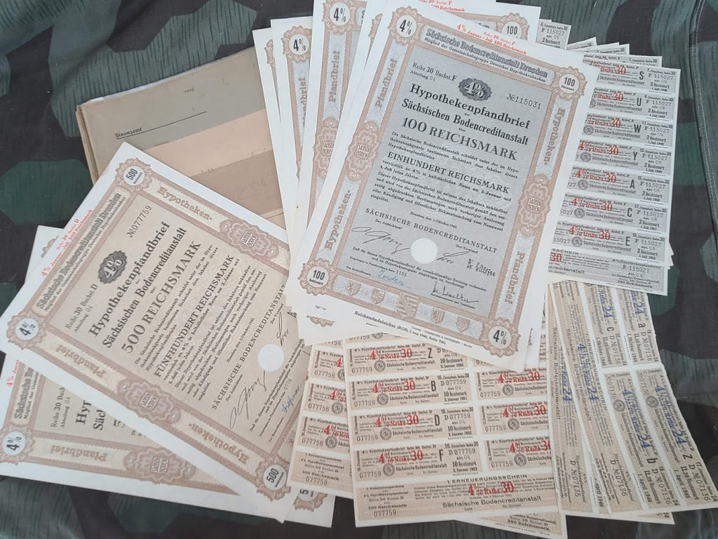 Grouping of WWII German Bonds