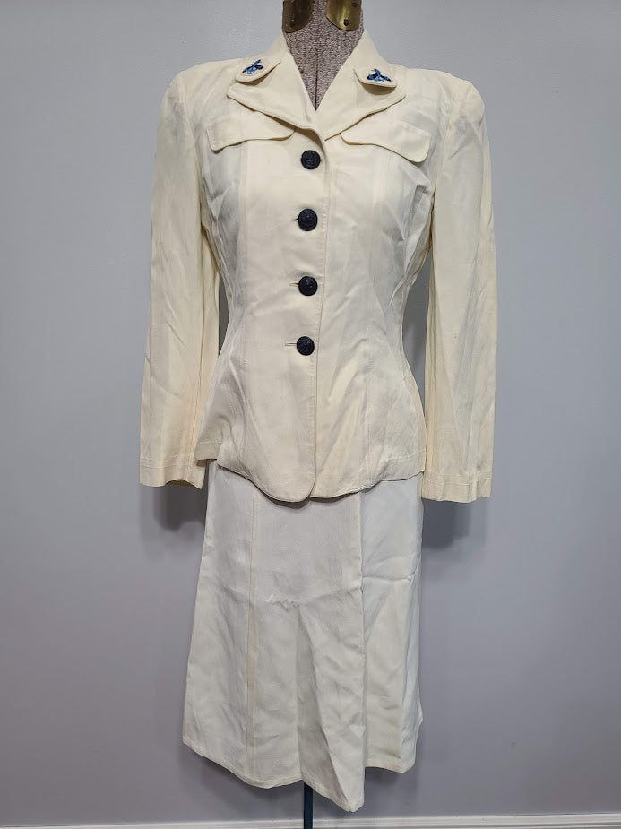 Original WWII US Women's Navy WAVES White Uniform (Jacket & Skirt)
