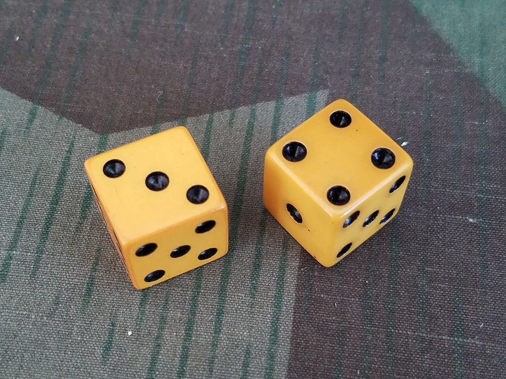 Pair of Vintage Butterscotch Bakelite Dice