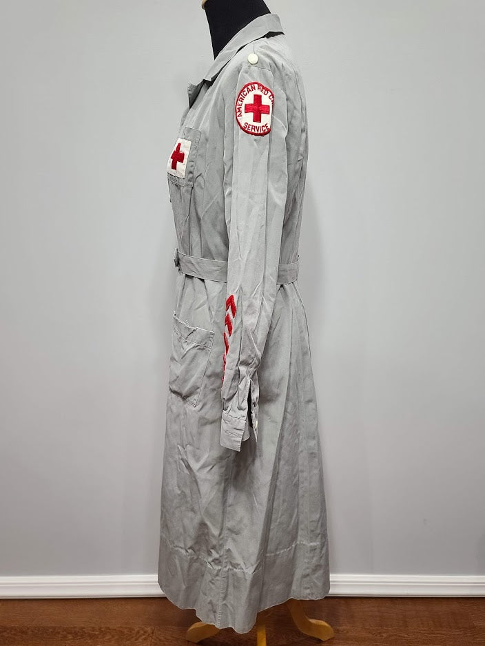 Red Cross Gray Lady Uniform Dress (B-41" W-32" H-38")
