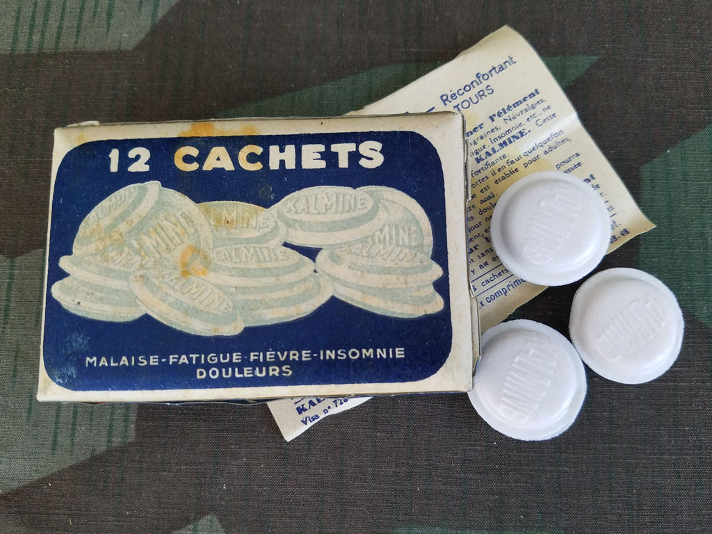 Vintage 1930s French Kalmine Pill Medicine Box with Contents