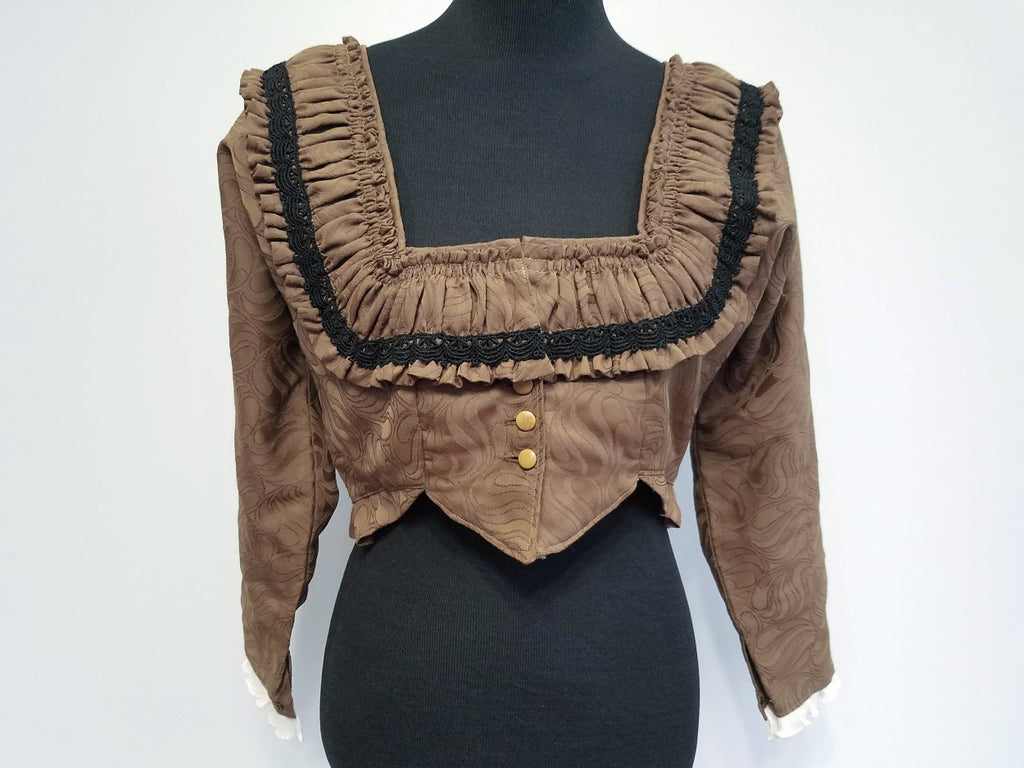 Vintage 1930s German Brown Traditional Dirndl Blouse