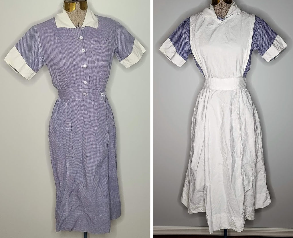 Vintage 1940s / 1950s Bruck's Nurse Uniform - Dress and Apron