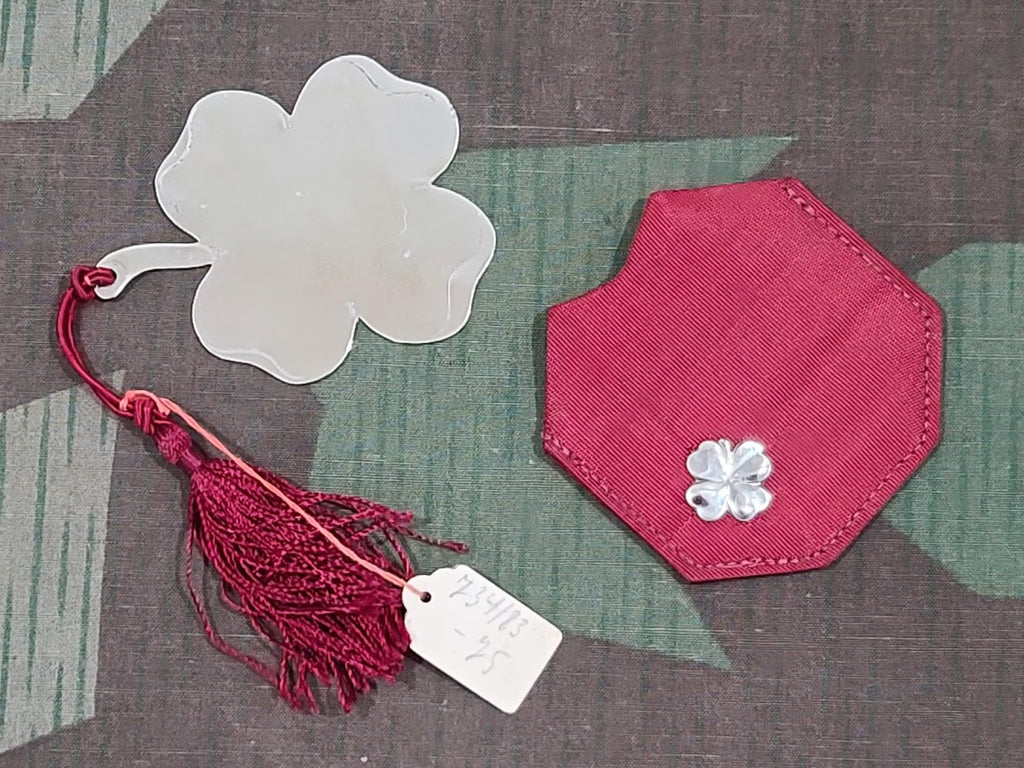 Vintage 1940s Four Leaf Clover Mirror in Pouch from Germany