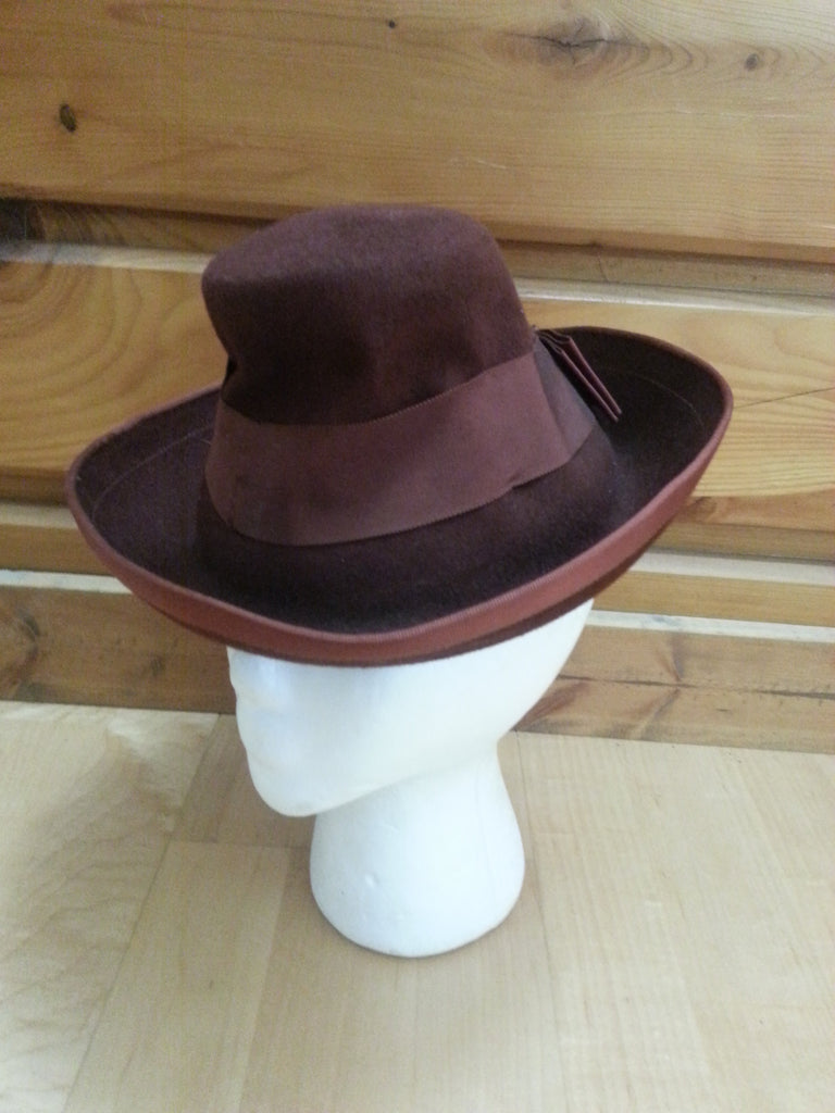 Vintage 1940s German Red Tilt Hat - WWII era