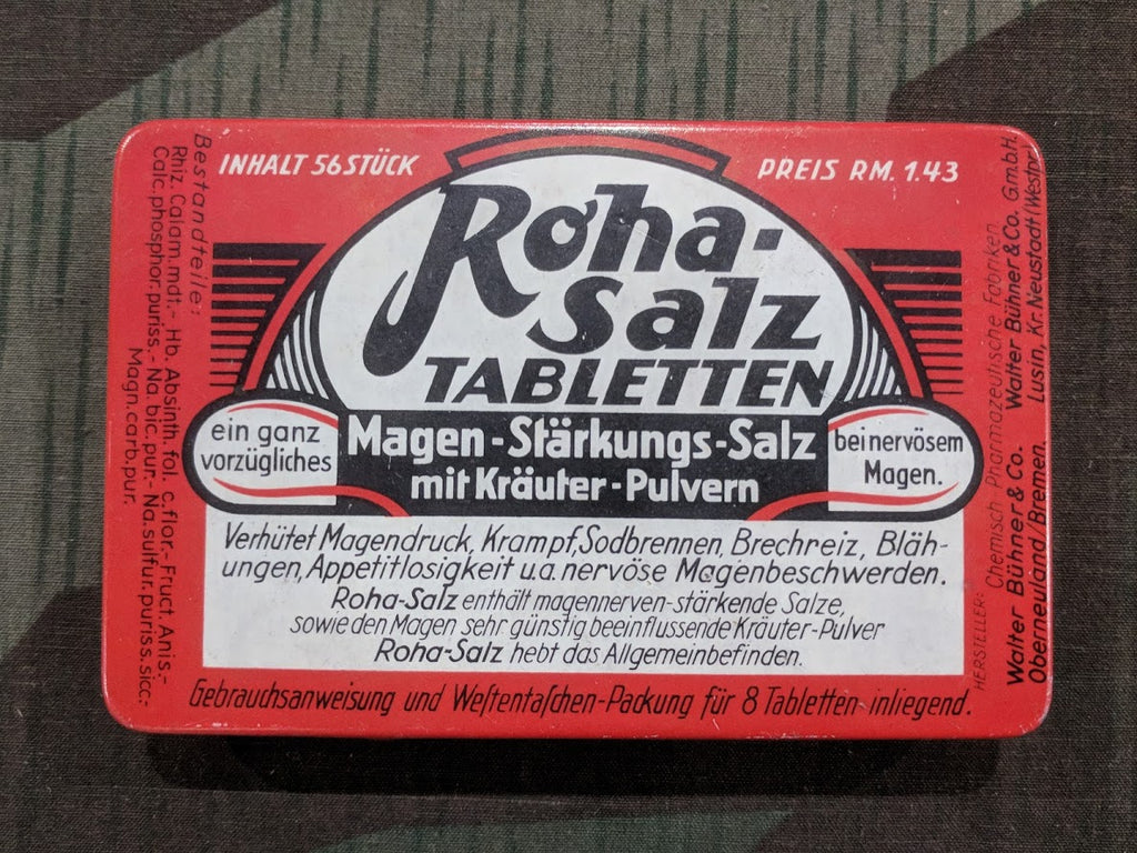 Vintage WWII 1930s / 1940s German Roha Salz Tabletten Tin