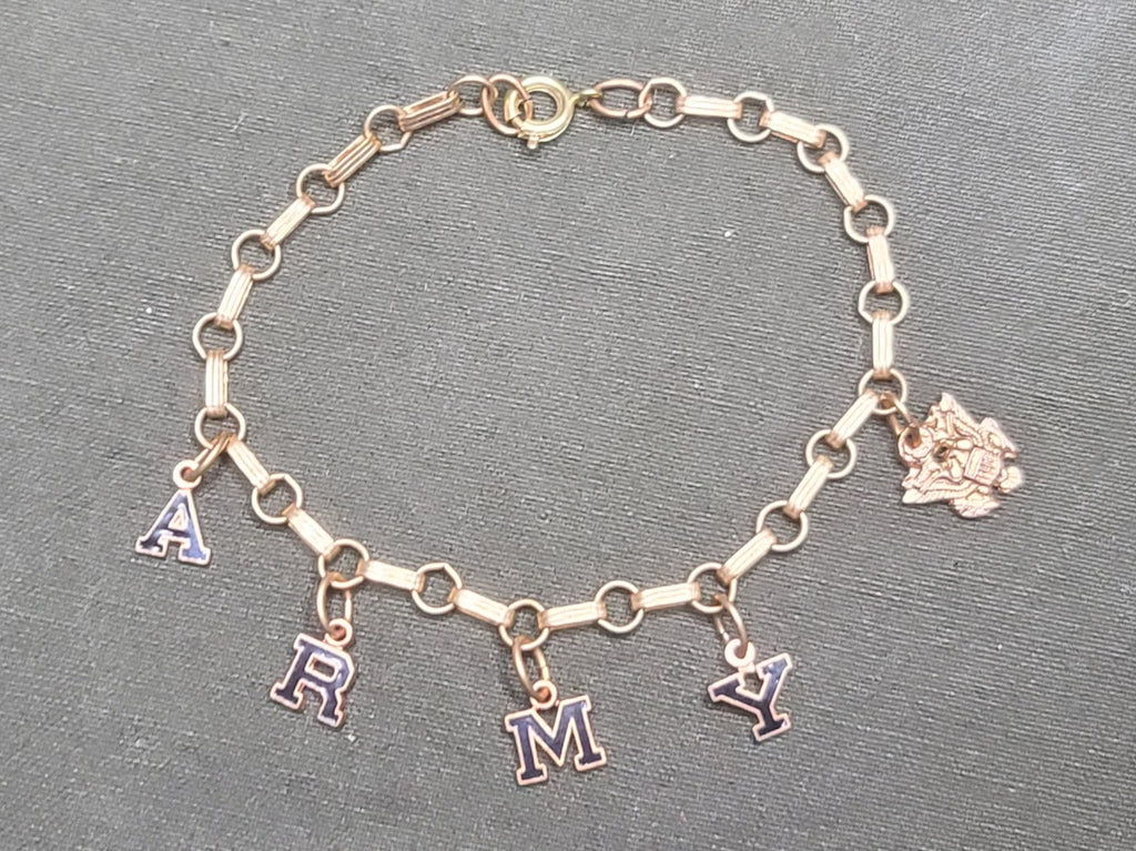 Vintage WWII Sweetheart Army Letter Bracelet