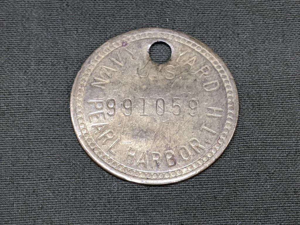 Original WWII Pearl Harbor US Navy Ship Yard Tool Check Tag