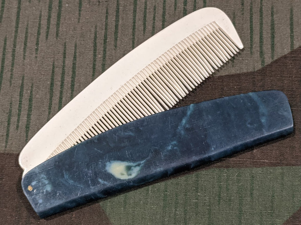 Blue White Celluloid Folding Comb